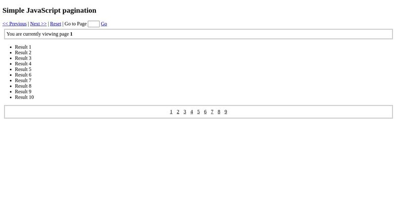 pagination javascript js