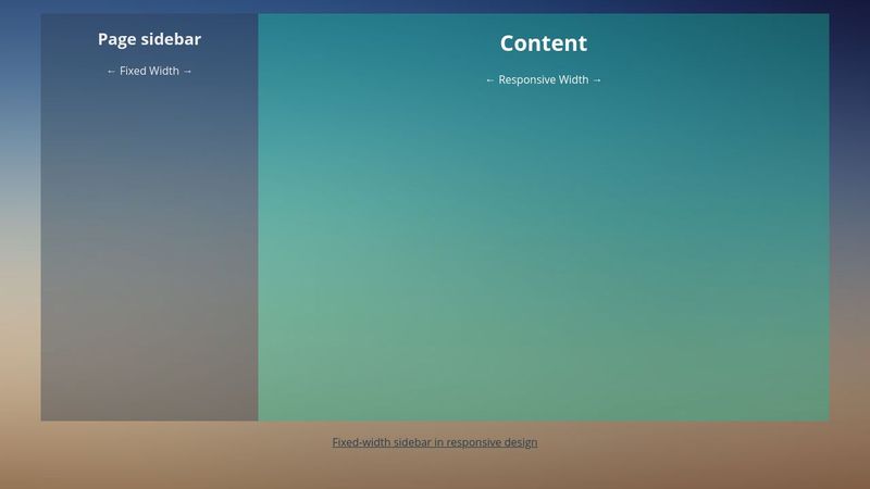 Fixed width sidebar responsive layout (Sidebar-left)