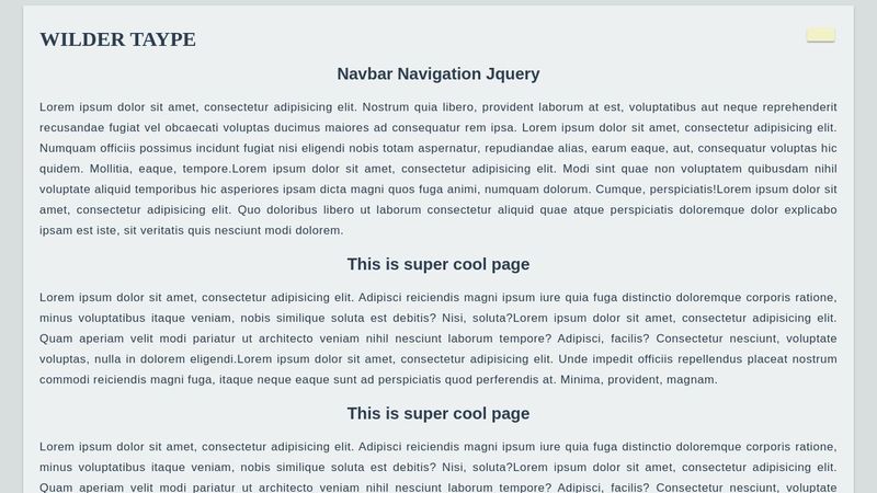 Toggle jquery - Nav and Navbar