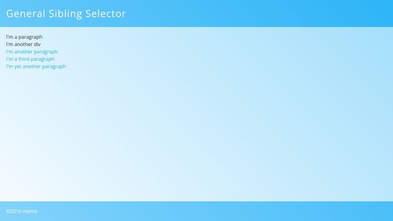 CSS Selectors / general sibling selector