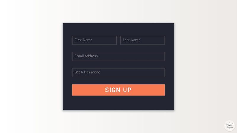 Sign up concept with animated label