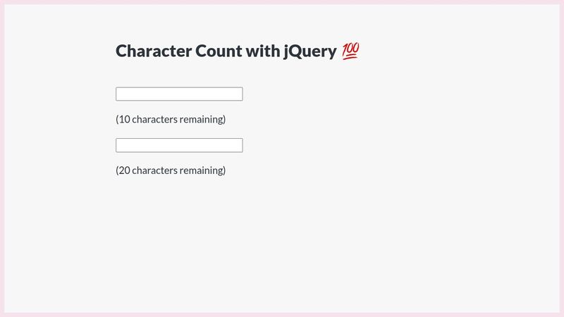 Character Counting with jQuery