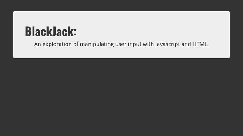 Blackjack HTML/JS