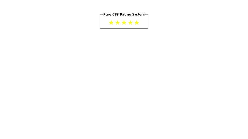 Pure CSS Star Rating System
