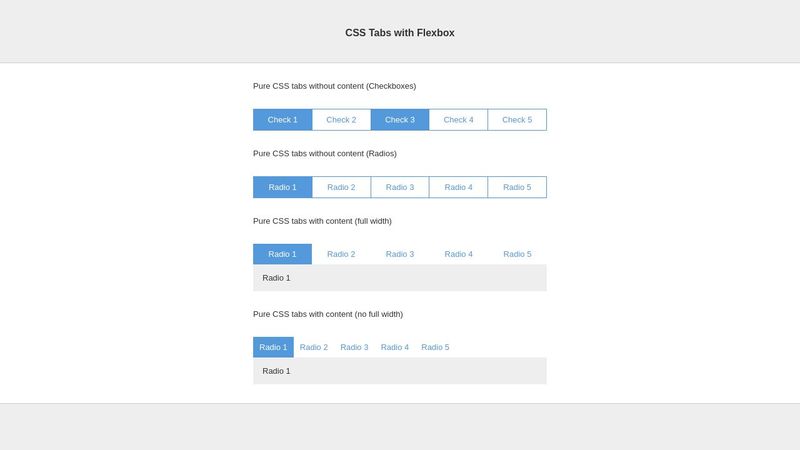 CSS Tabs with Flexbox