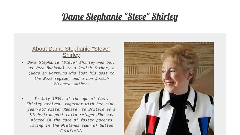 Dame Stephanie "Steve" Shirley