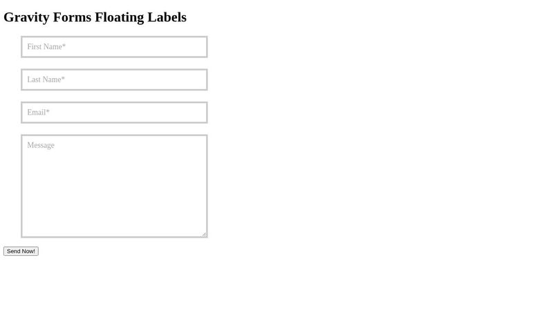 Gravity Forms Placeholder Floating Labels