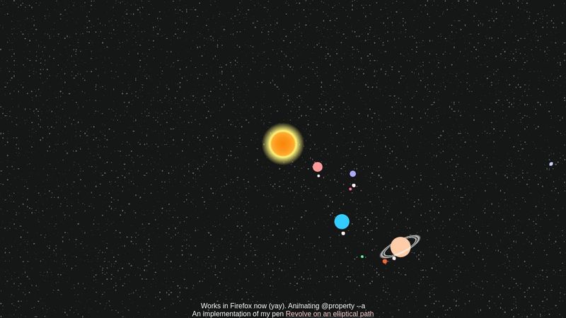A solar system: pure css math