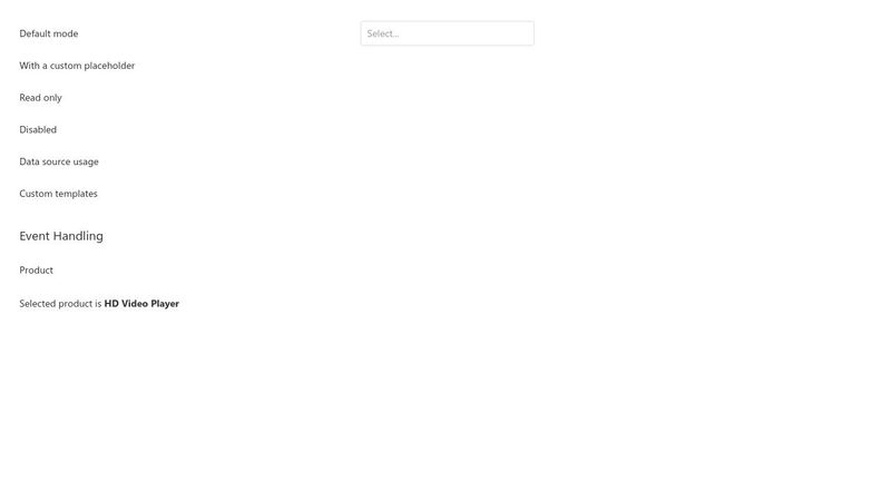 Overview - DevExtreme Select Box
