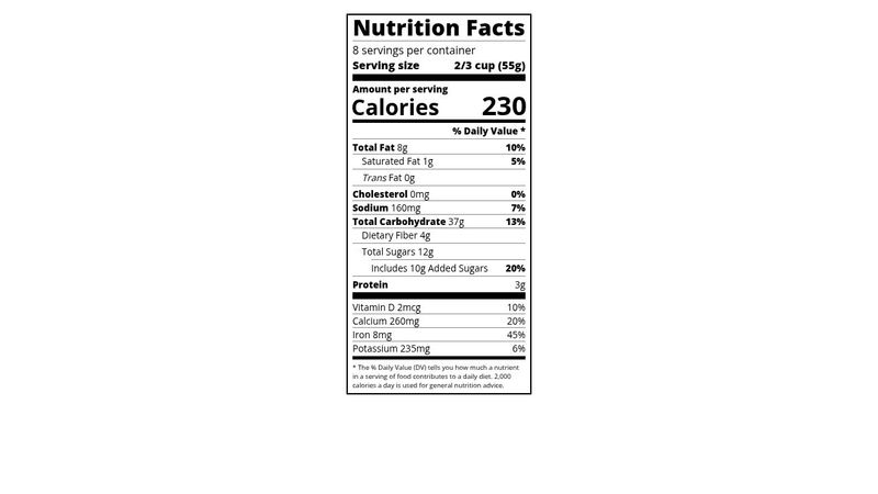 FreeCodeCamp: Nutrition Label