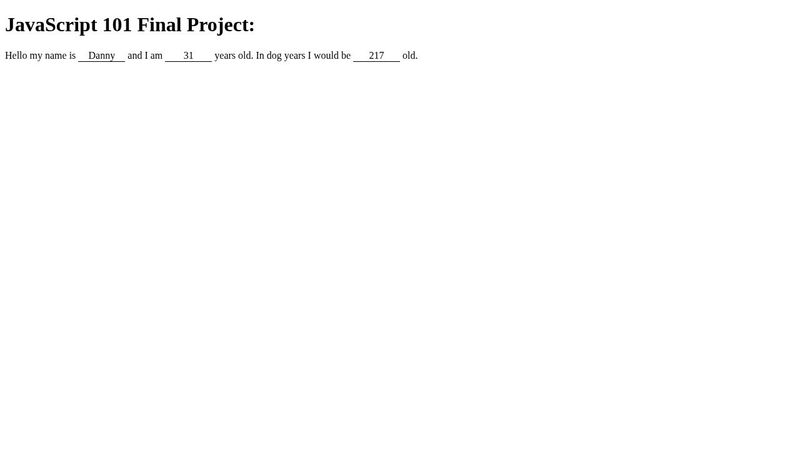JavaScript 101 Final Project