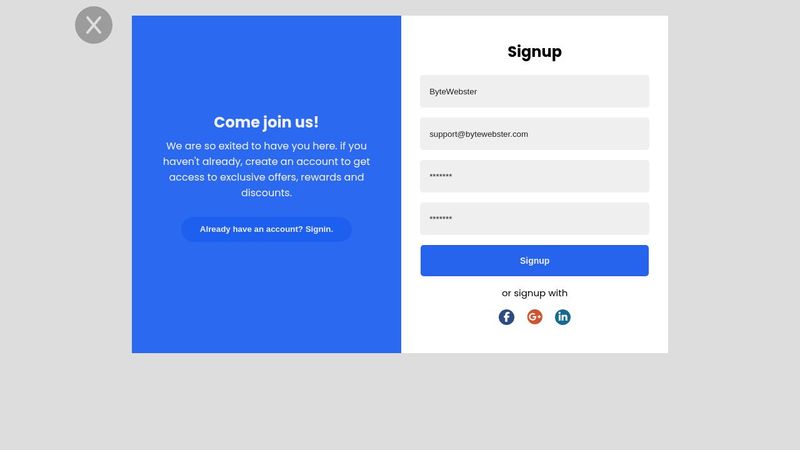 Bytewebster-Signup-Form