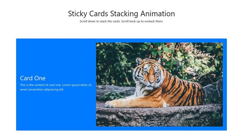 Stacking card sticky animation