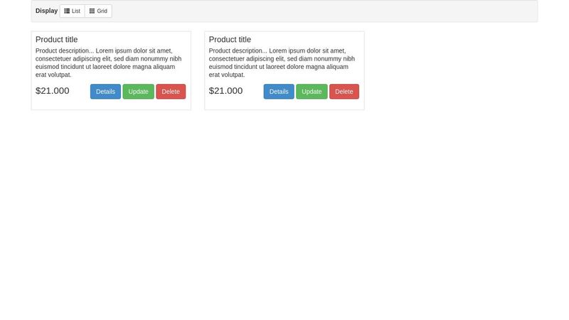Bootstrap List Grid View