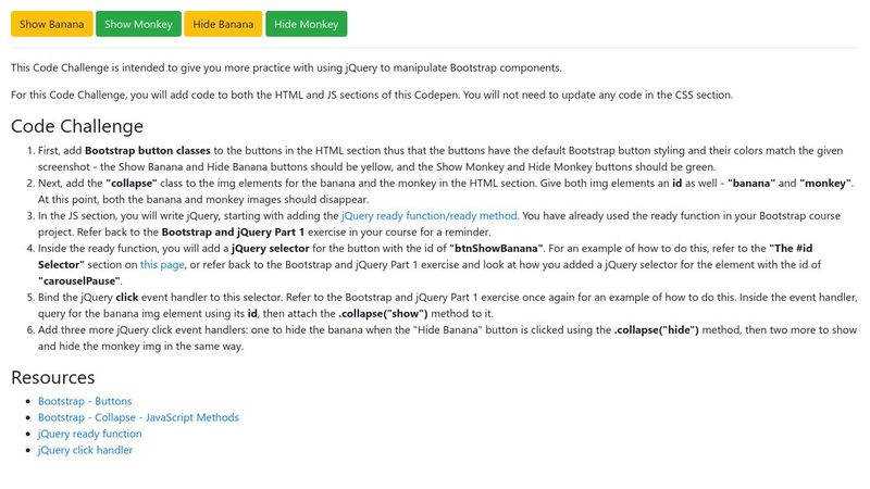 Code Challenge: Bootstrap and jQuery