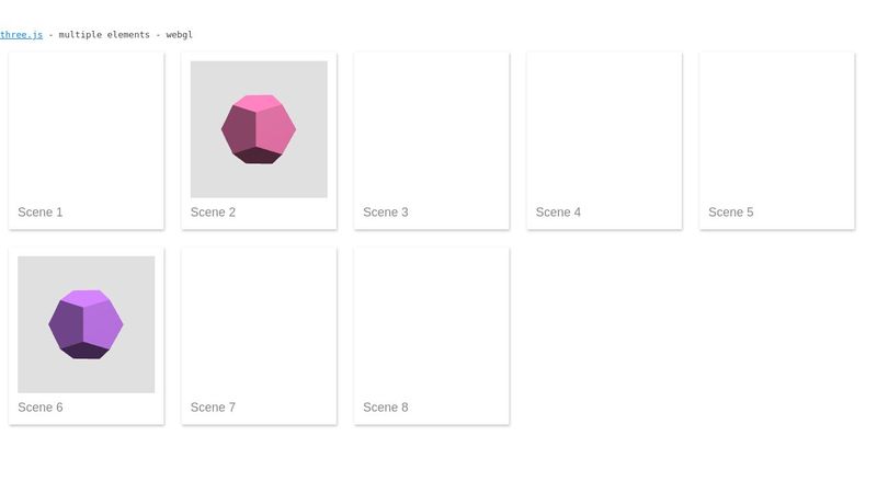 Three.js multiple elements 2 (flickering)