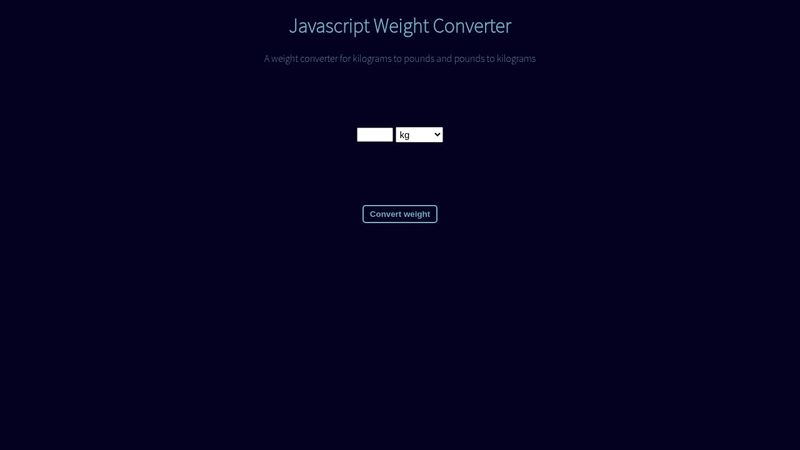 Javascript Weight Converter