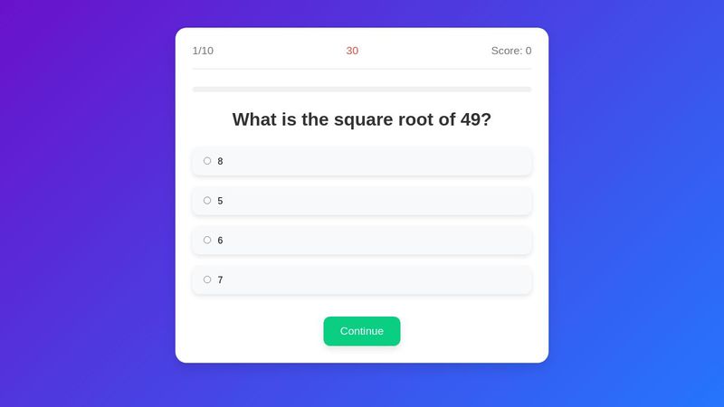Interactive Code Quiz Template
