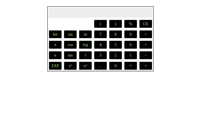 Scientific calculator html and JavaScript