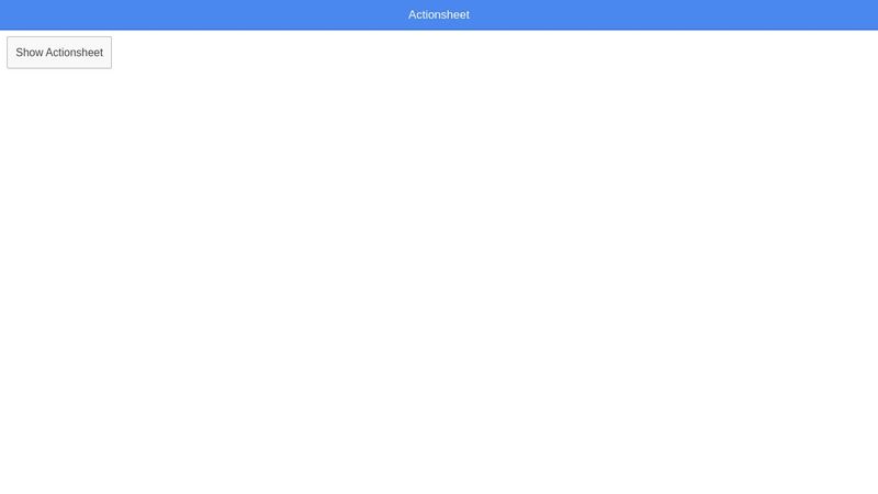 Ionic ActionSheet: 0.9.26