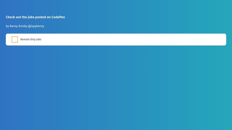 CodePen Jobs Listing