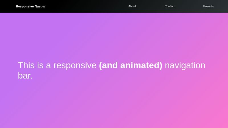 Responsive, Animated Navigation Bar :-)