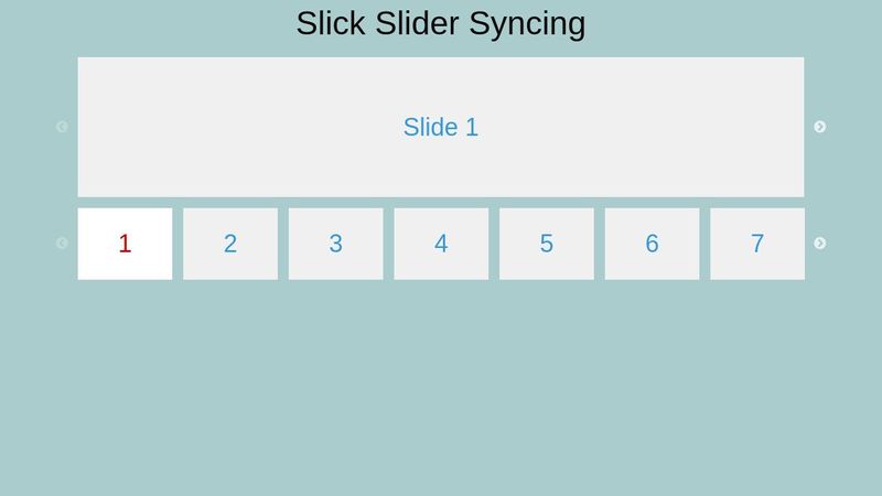 Slick Slider Syncing
