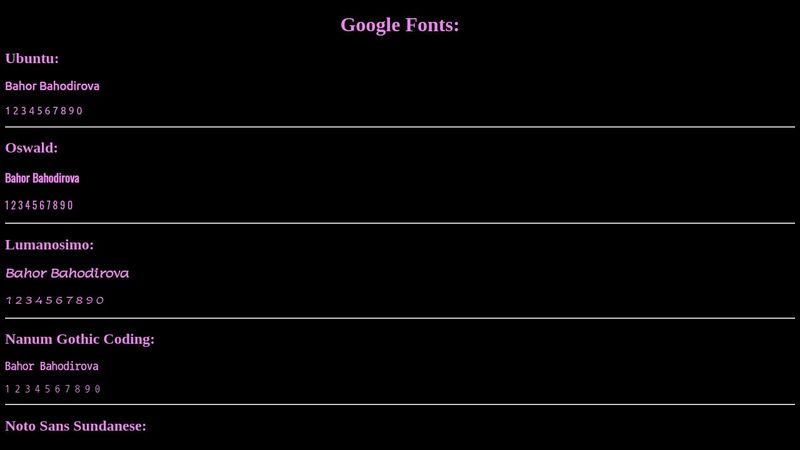 Google Fonts