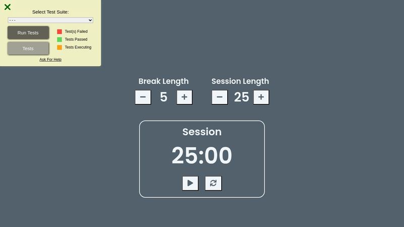 FreeCodeCamp Build a 25 + 5 Clock