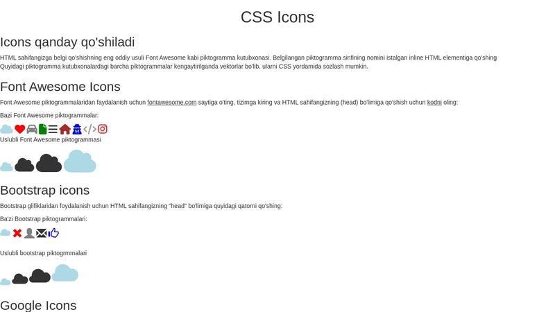 CSS Icons