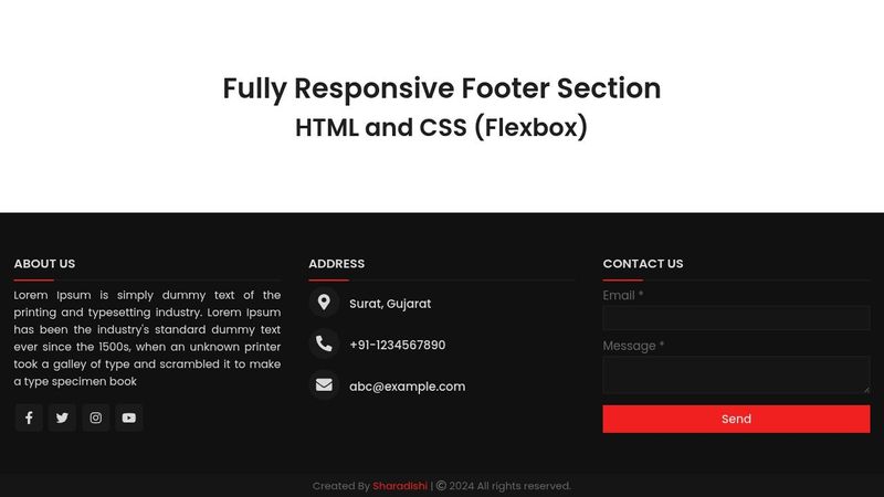 Footer section responsive