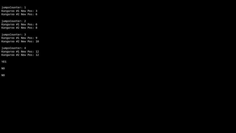 Hackerrank Algorithms Number Line Jumps