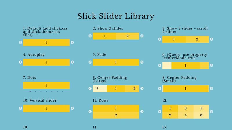 Slick Slider Examples