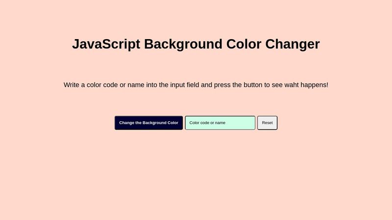 JavaScript Background Color Changer