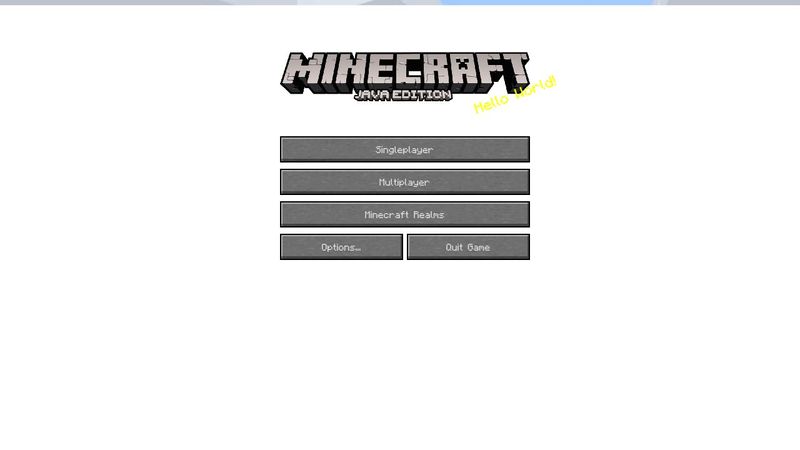 [MOCKUP] : Minecraft Title Screen