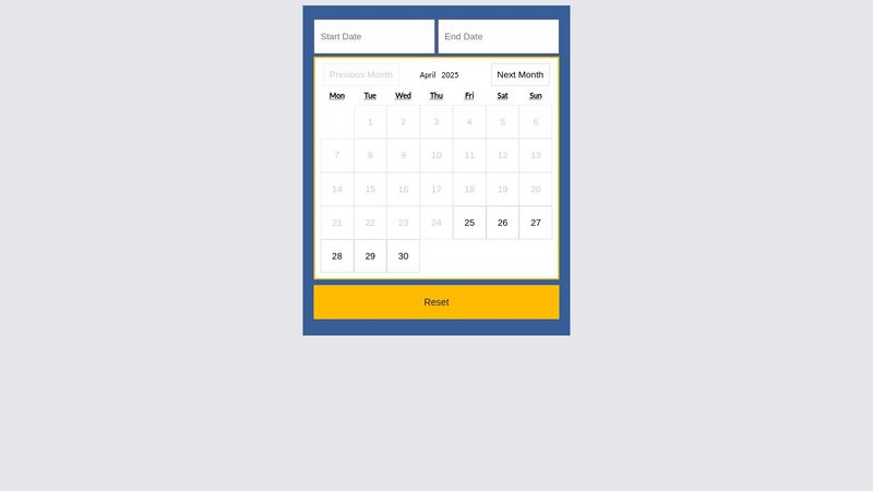 Pikaday Range Calendar/Date Picker