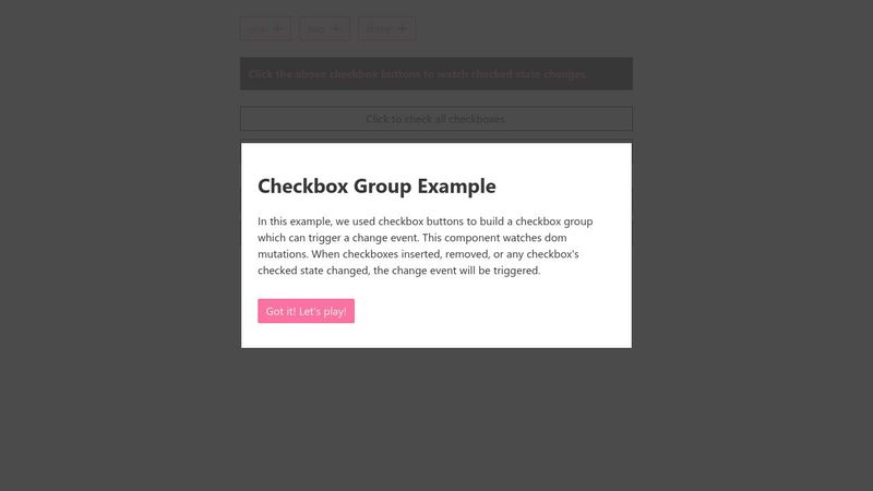 Checkbox Group Example