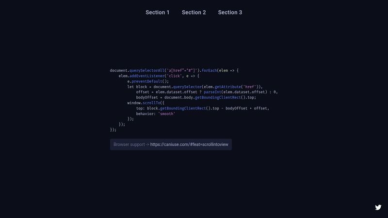 window.scrollTo Vanilla JS
