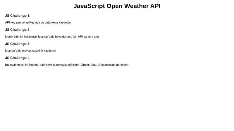 Js Challenge: Open Weather API