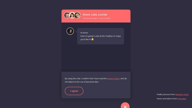 Chatbox UI - pure CSS