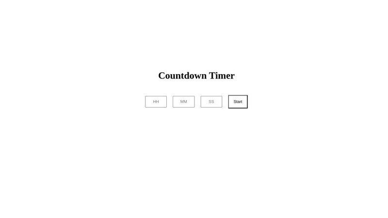 Countdown timer - Vanilla JS