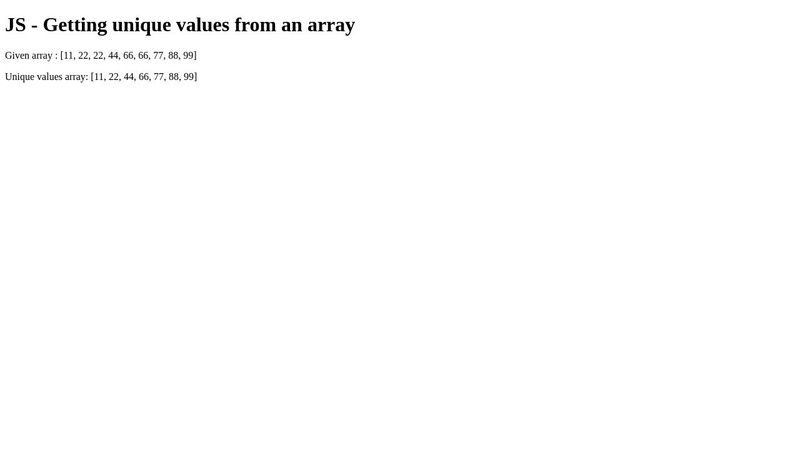 JS - Getting unique values from an array