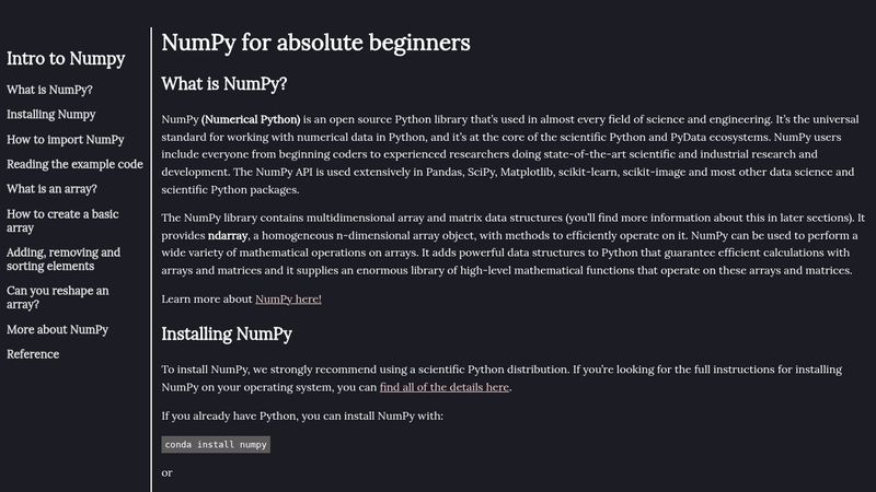 NumPy Doc Page