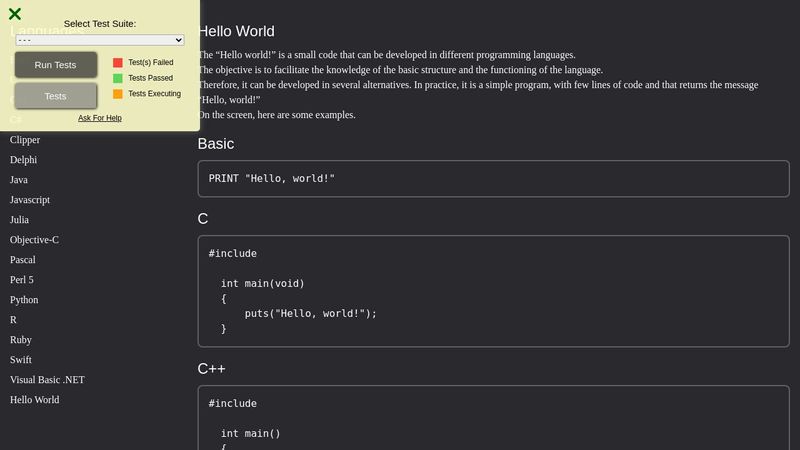 Free Code Camp: Hello World Technical Documentation Page
