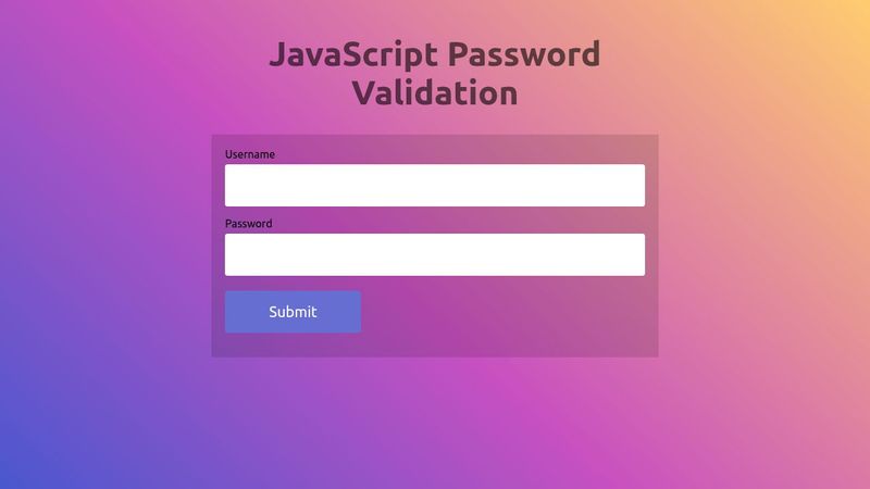 Password Validation Using Html Css And Javascript