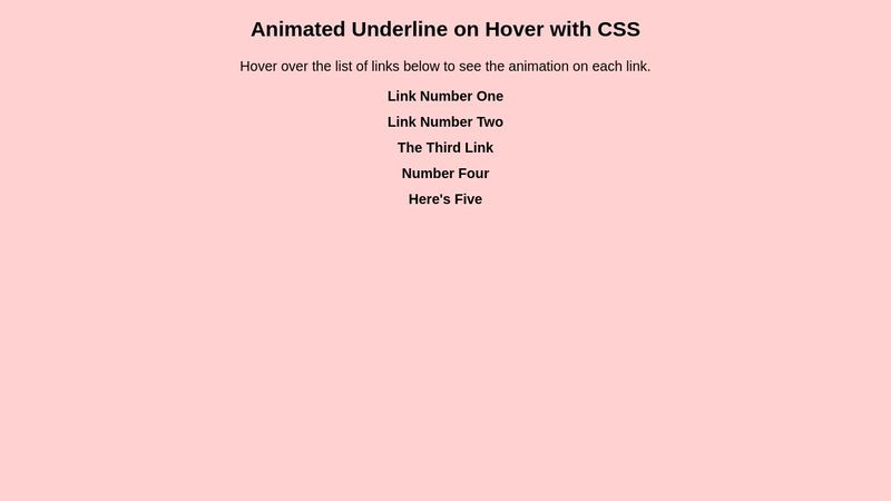 Animated Underline on Hover with CSS