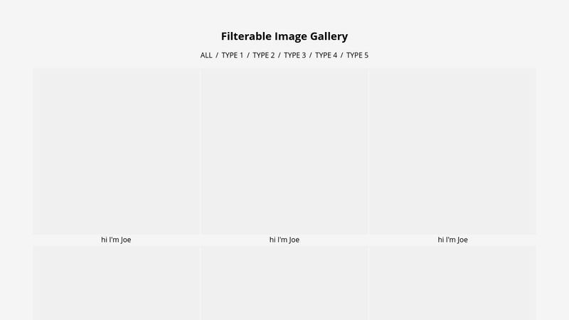 Filterable Image Gallery