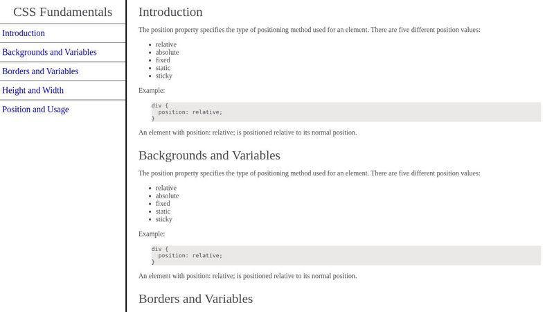 Technical Documentation Page