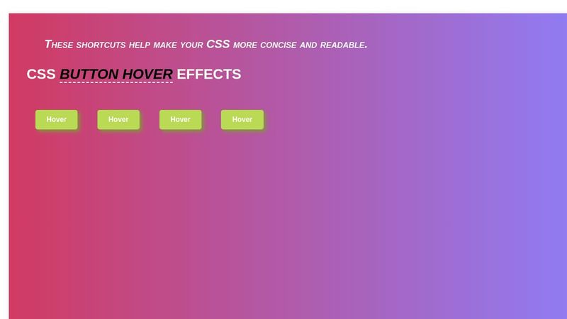 css shortcuts button hover