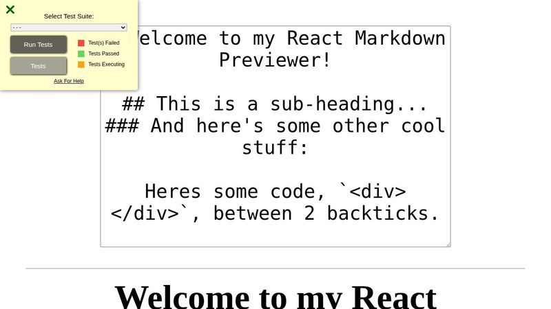 FCC: Simple React Markdown Previewer